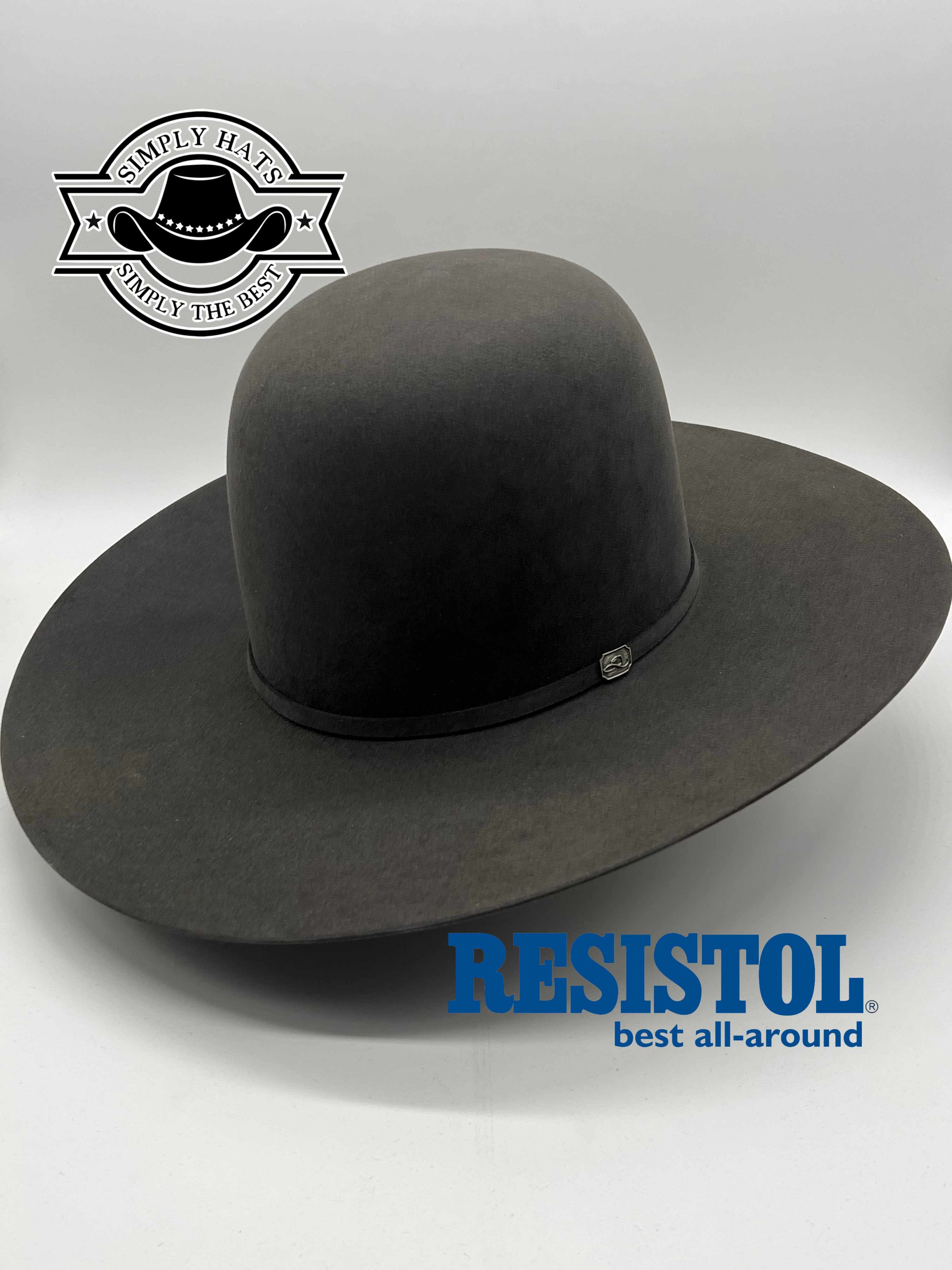 10x "Chute Boss" Resistol Open Crown - Charcoal | Simply Hats