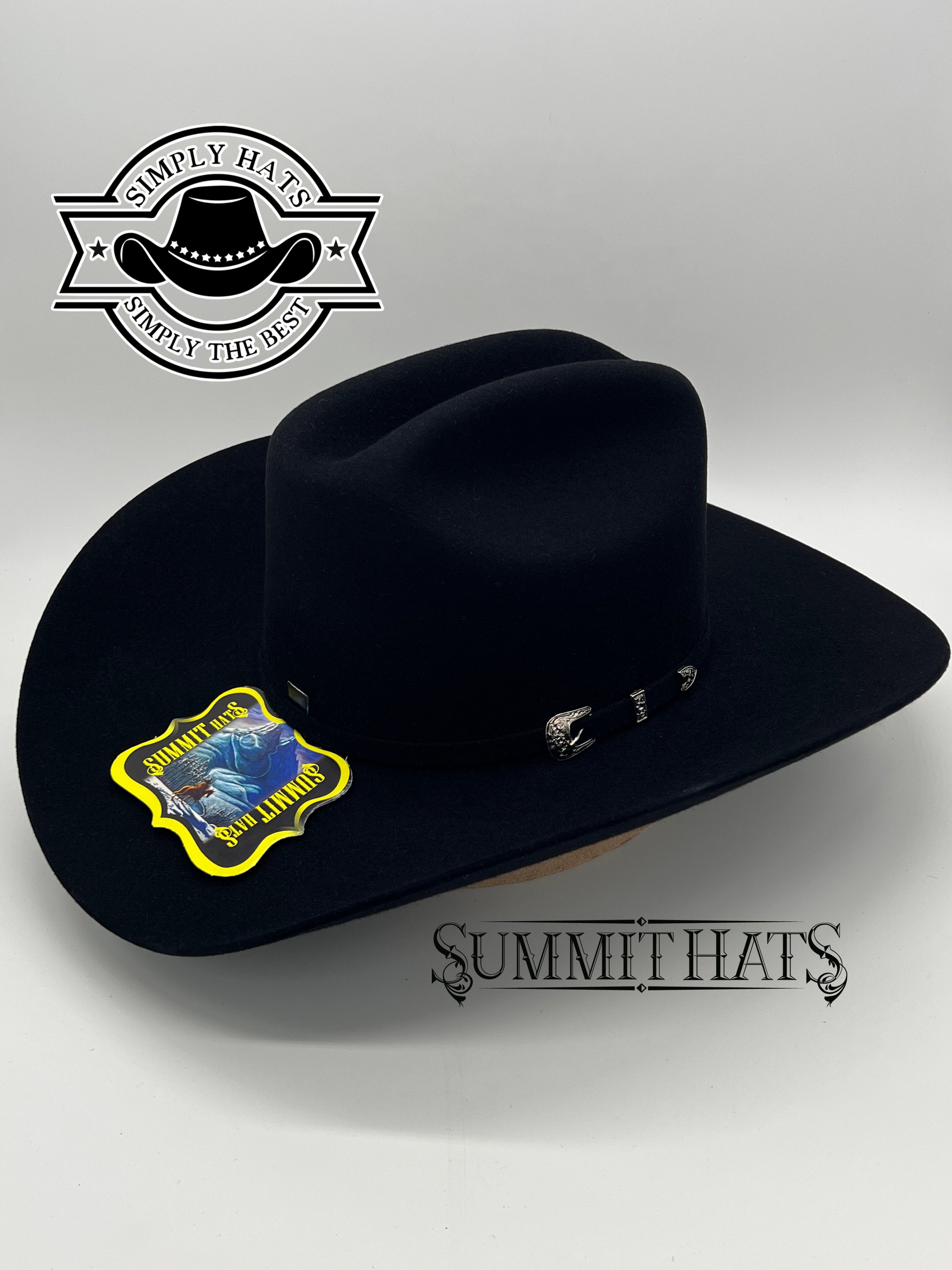 Summit Hats 10x "Cattleman" Fur Felt - Black | Simply Hats