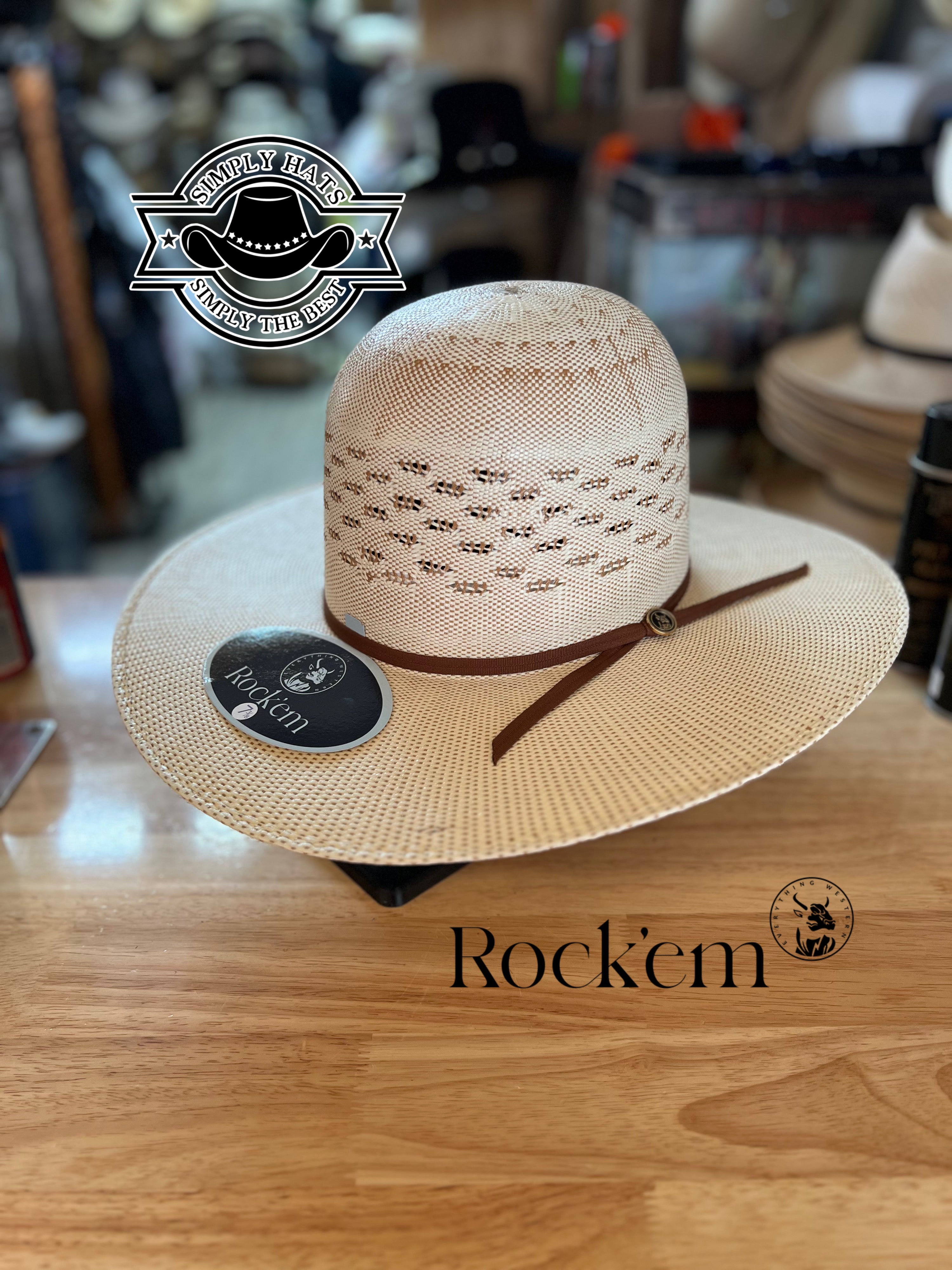 "Maverick" Open Crown - Ivory/Light Brown | Simply Hats