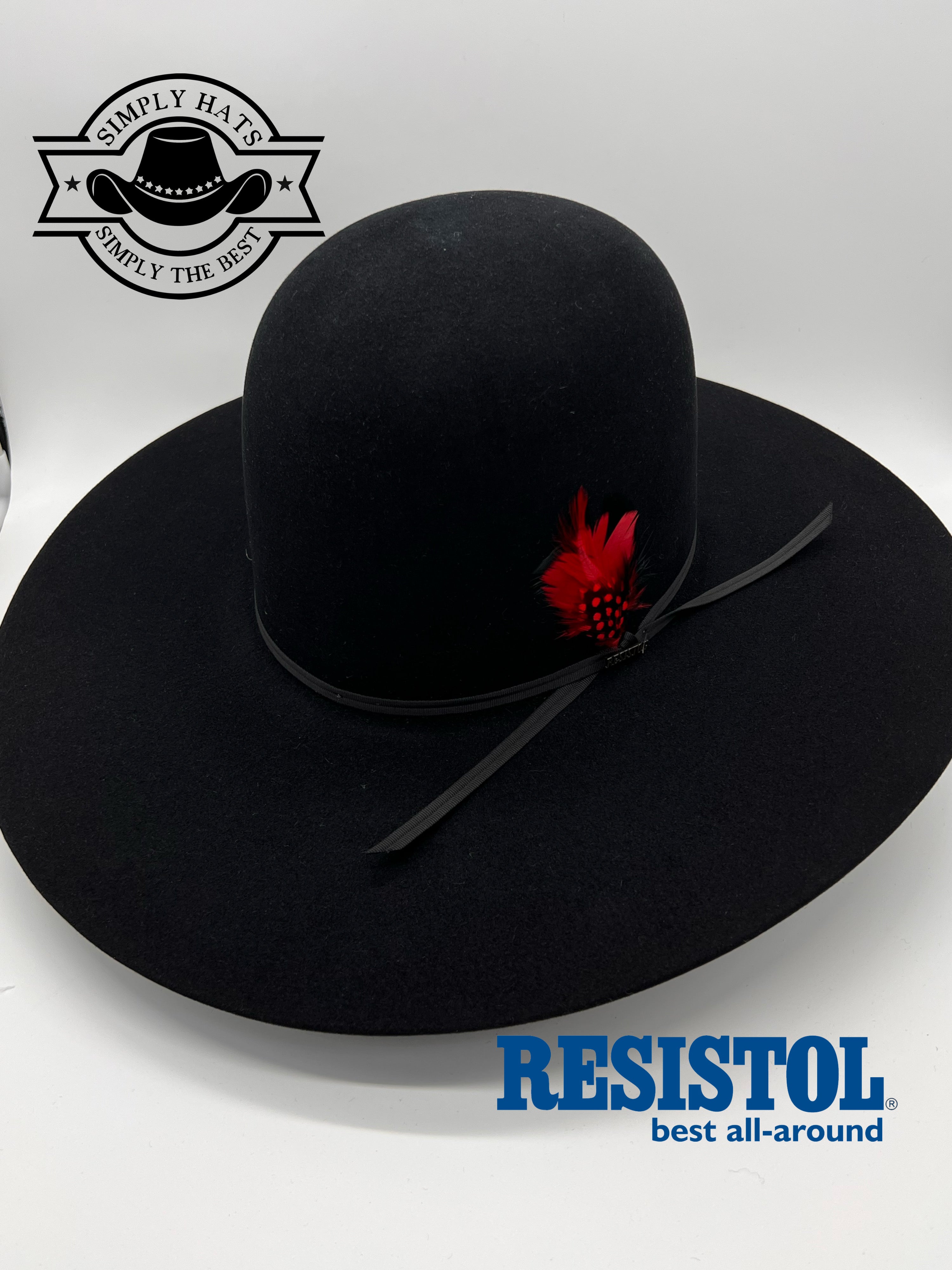 7x "Chute 5" Resistol Open Crown - Black | Simply Hats