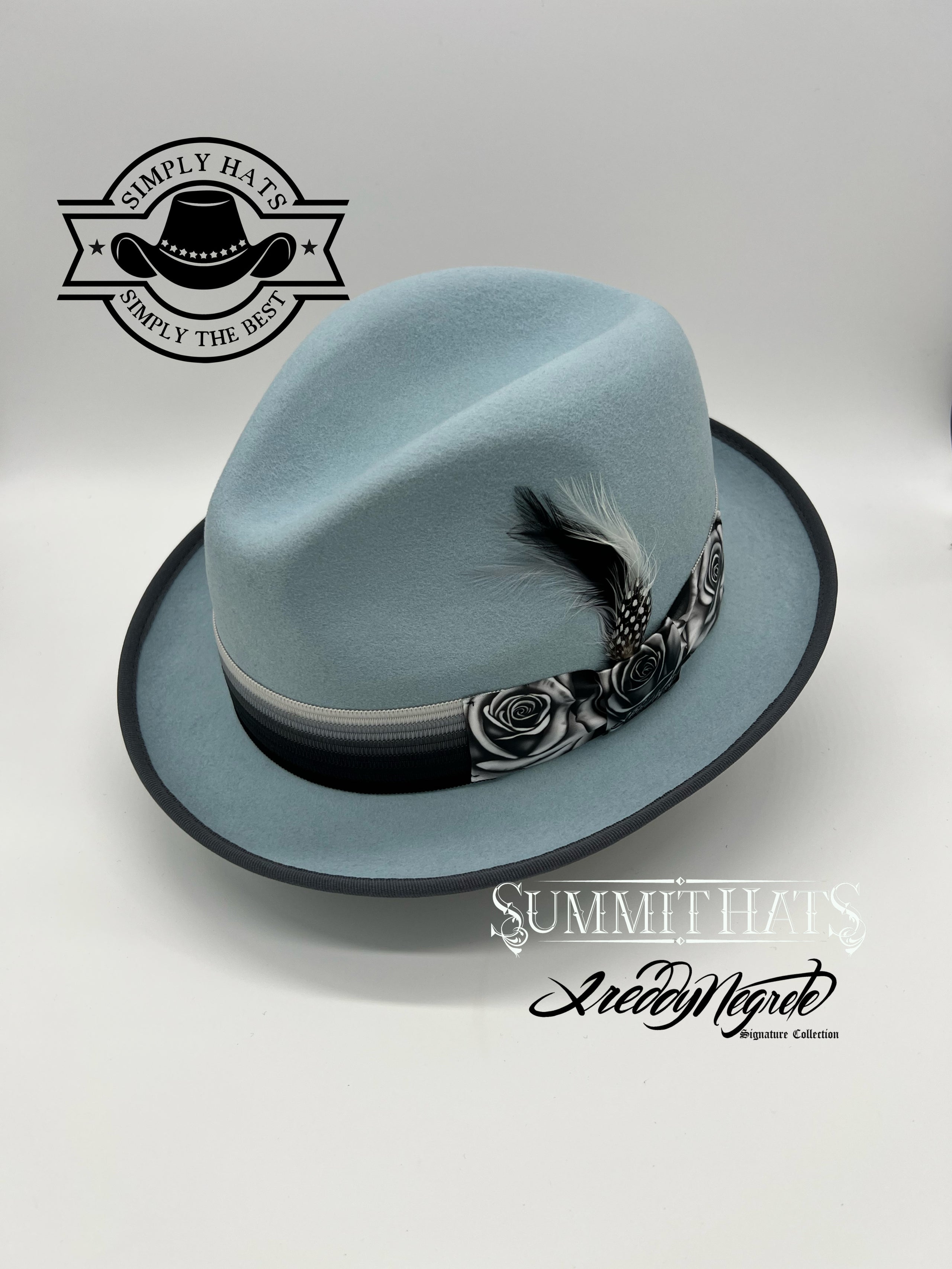 Freddy Negrete Australian Wool Felt Rose SE - Grey | Simply Hats