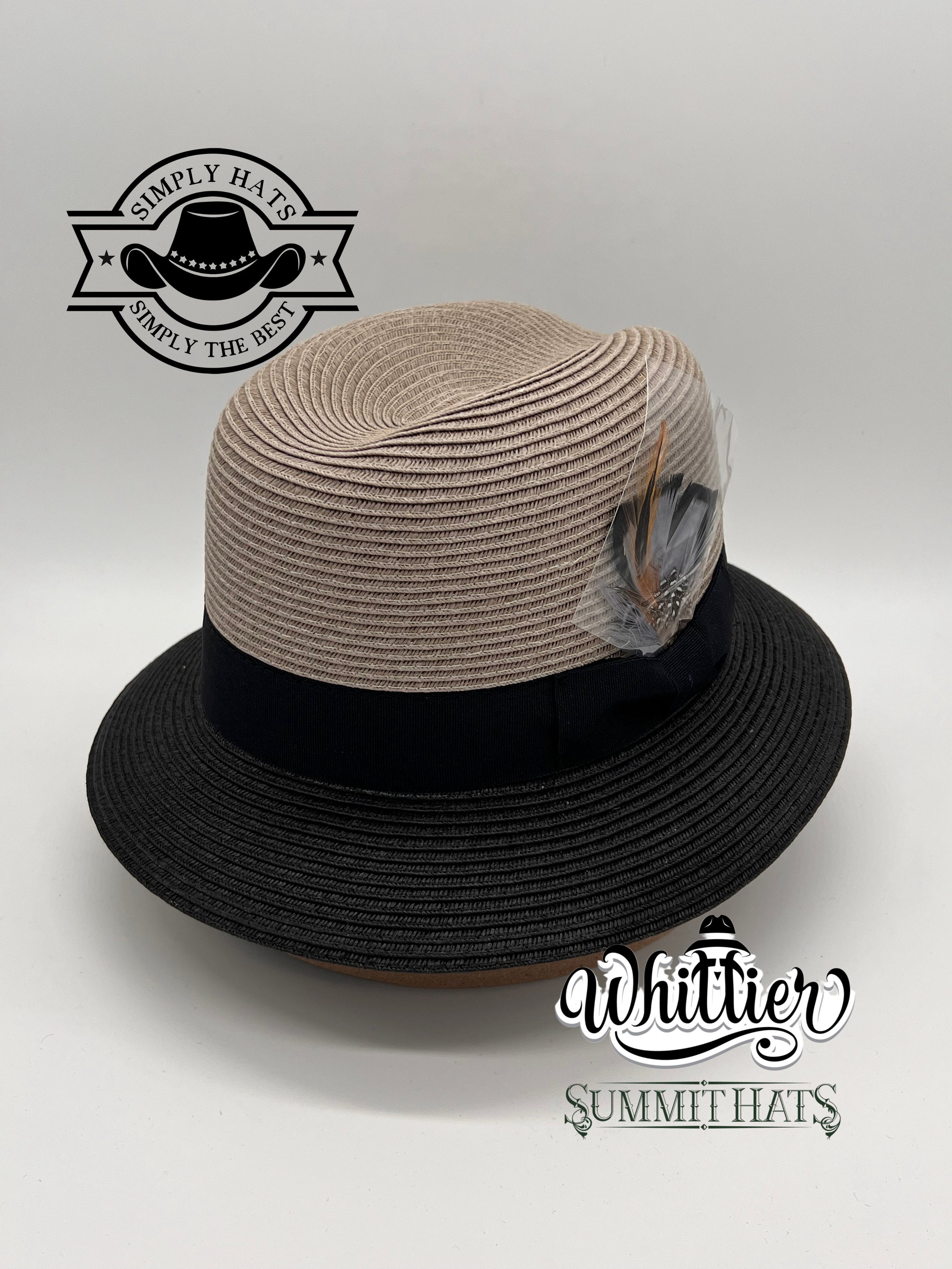 Whittier Faux Milan Lowrider - Black/Grey | Simply Hats