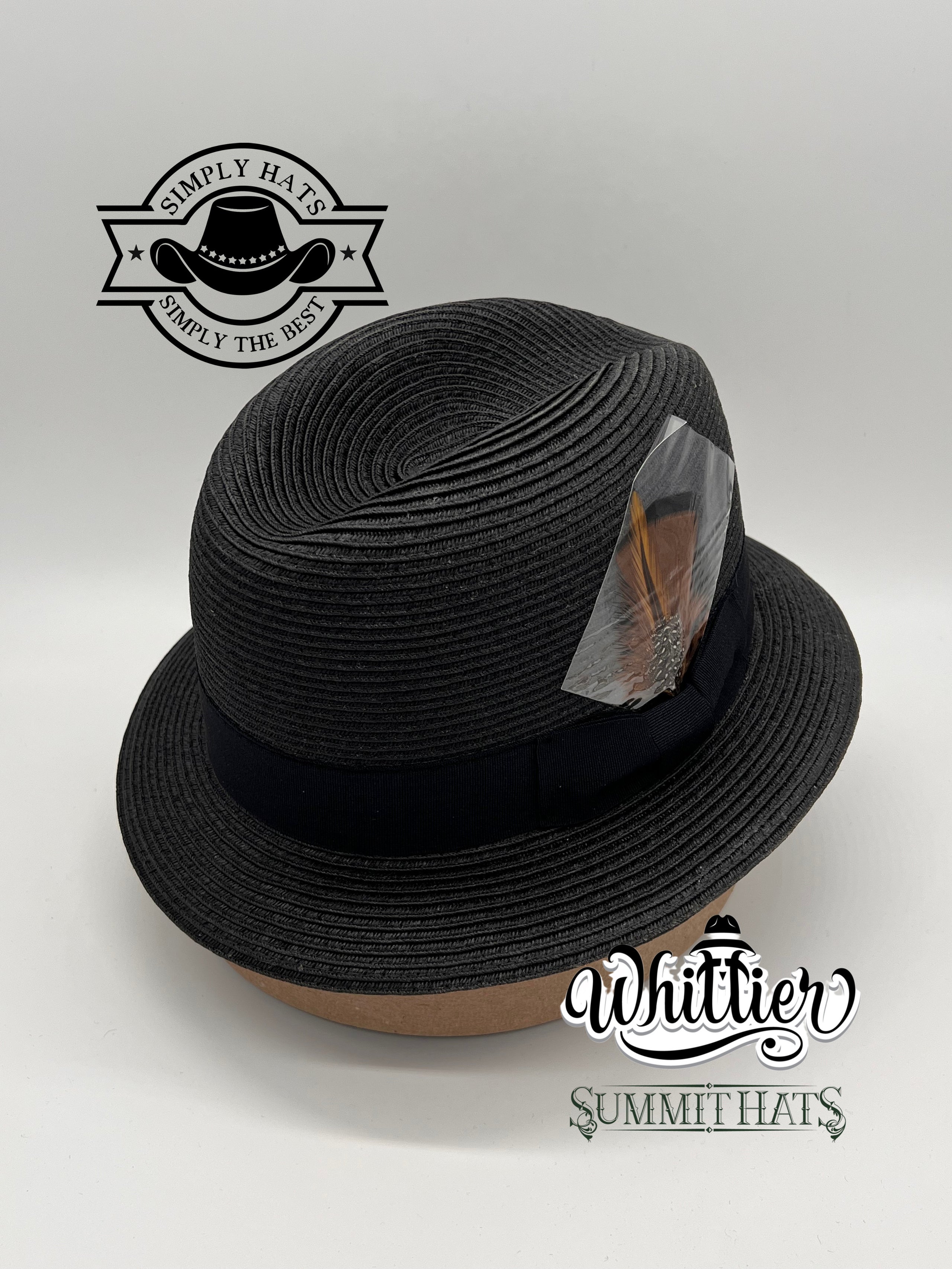 Whittier Faux Milan Lowrider - Black | Simply Hats