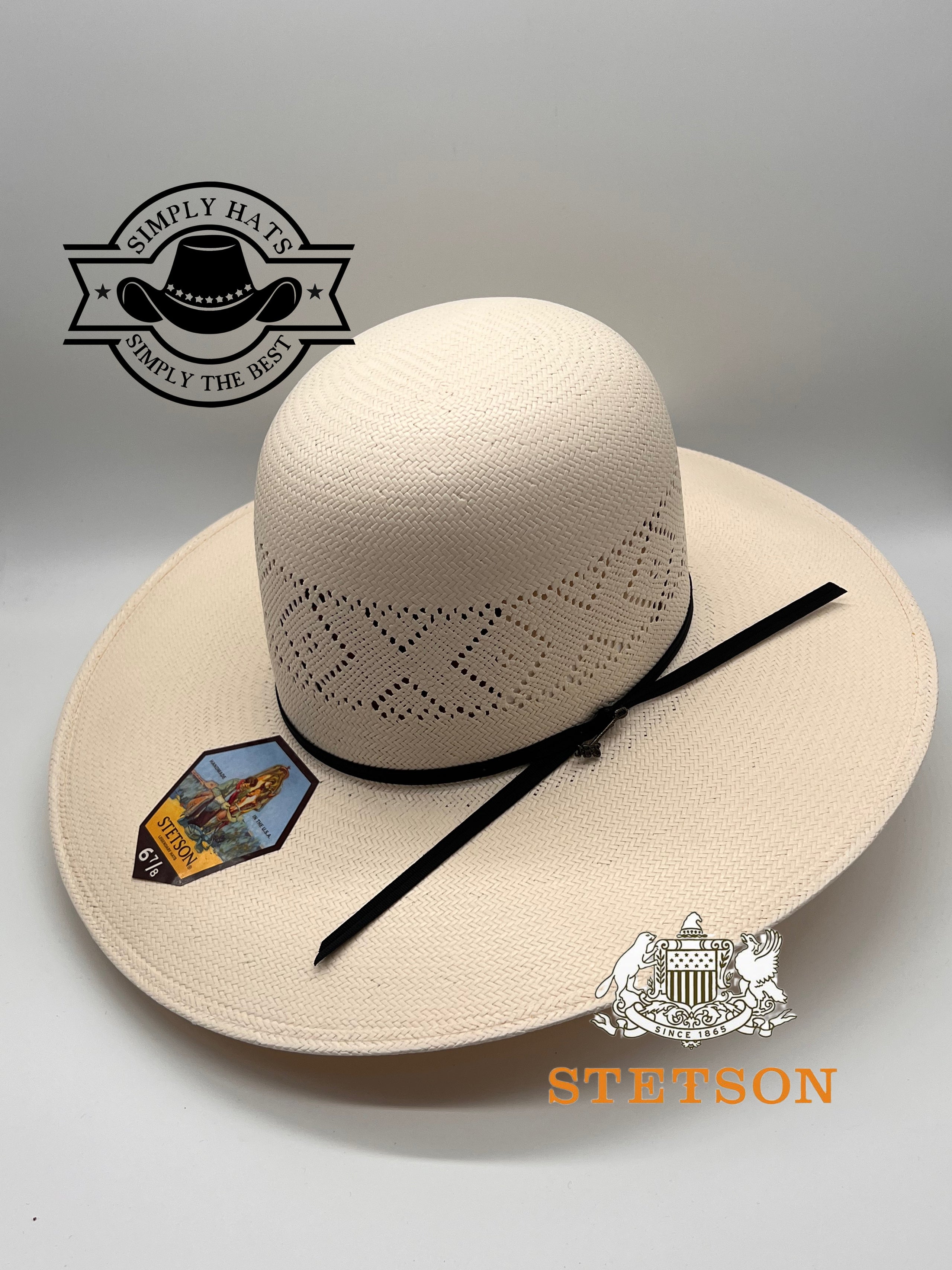 10x "Saddleman" Stetson Open Crown - Natural | Simply Hats