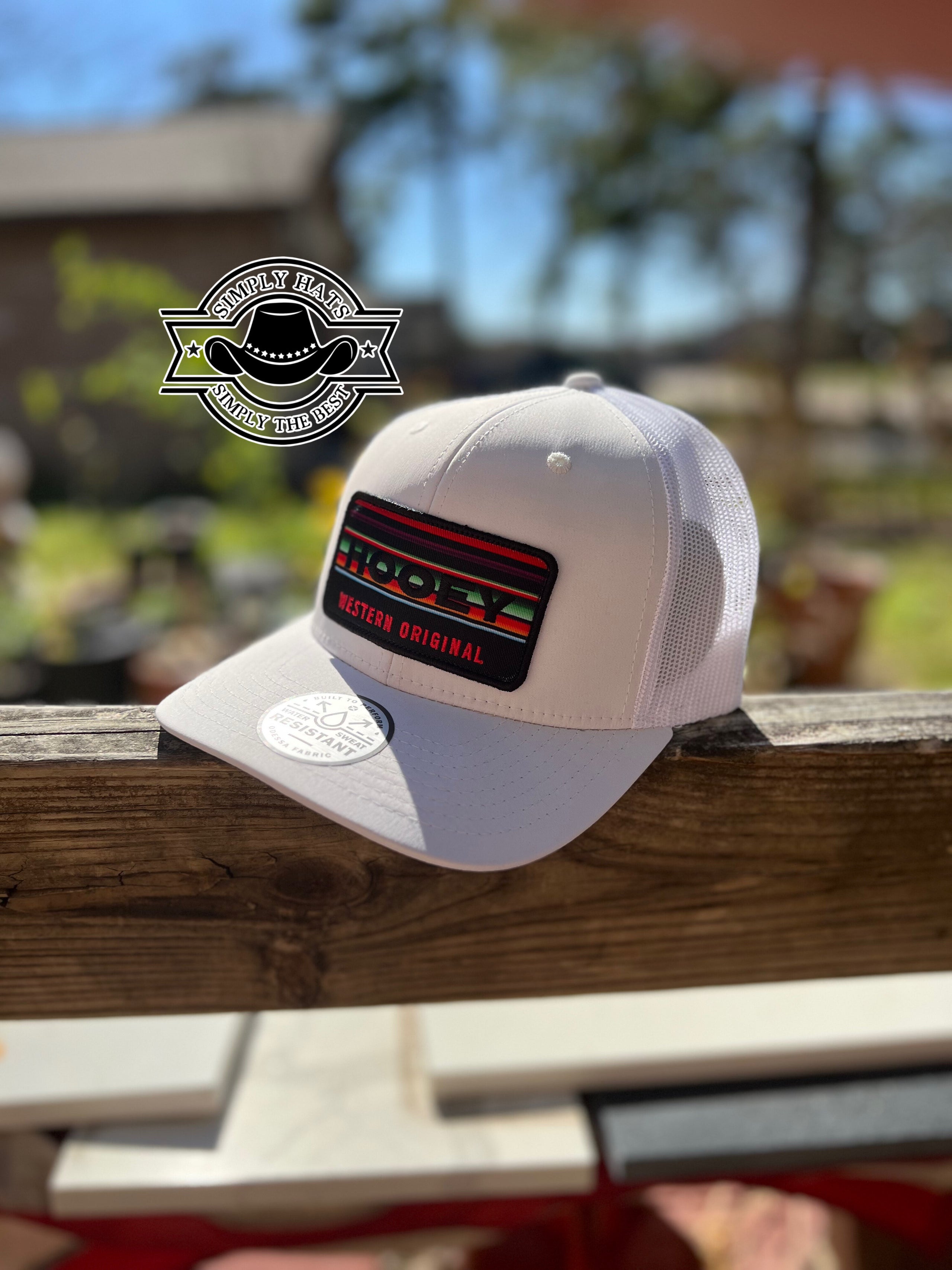 Hooey Cap - "Horizon" White w/Serape Black Patch | Simply Hats
