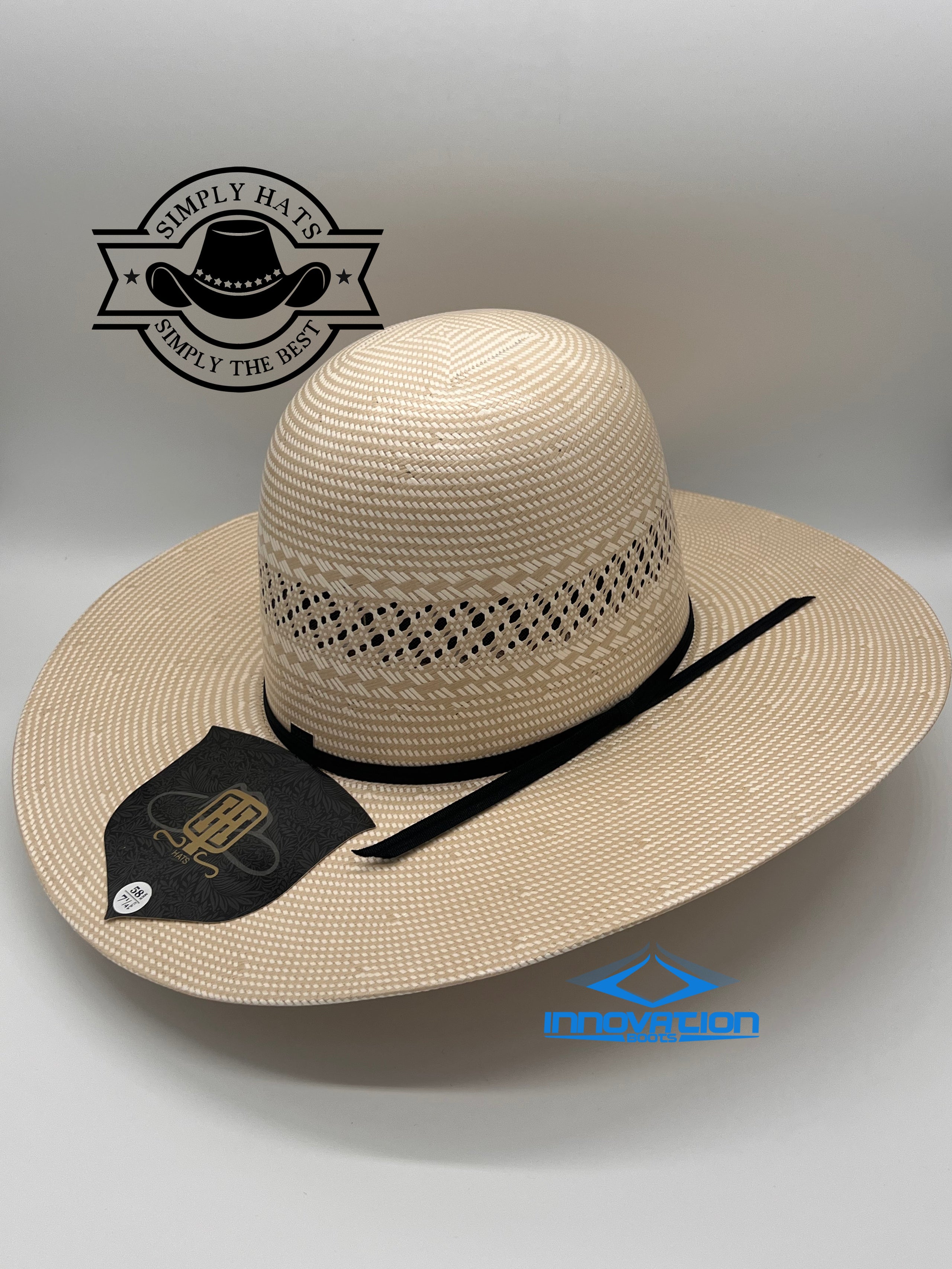 750x "Latigo" Open Crown - Ivory/Tan | Simply Hats